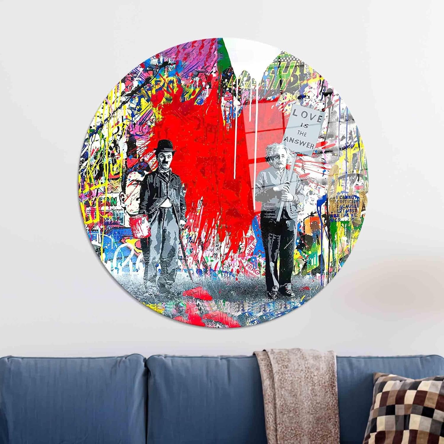 DEYOU Round Glass Art, Wall Decoration, Colorful Glass, Tempered Glass ...