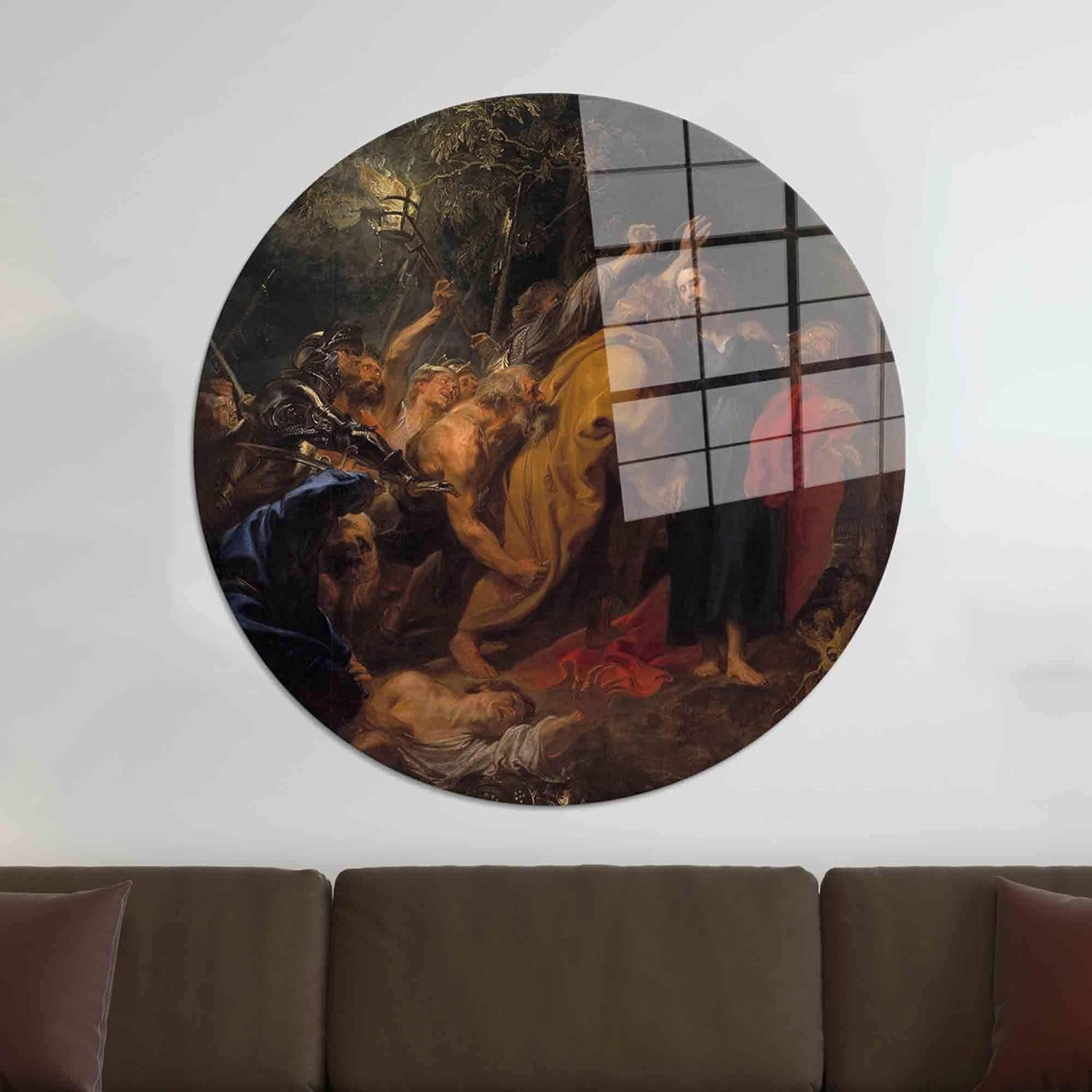 DEYOU Round Wall Decor, Mural Art, Tempered Glass, The Betrayal of ...