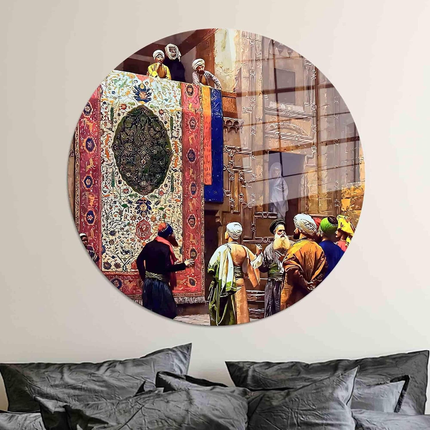 DEYOU Round Wall Decoration, Tempered Glass, Mural Art, Famous Glass ...