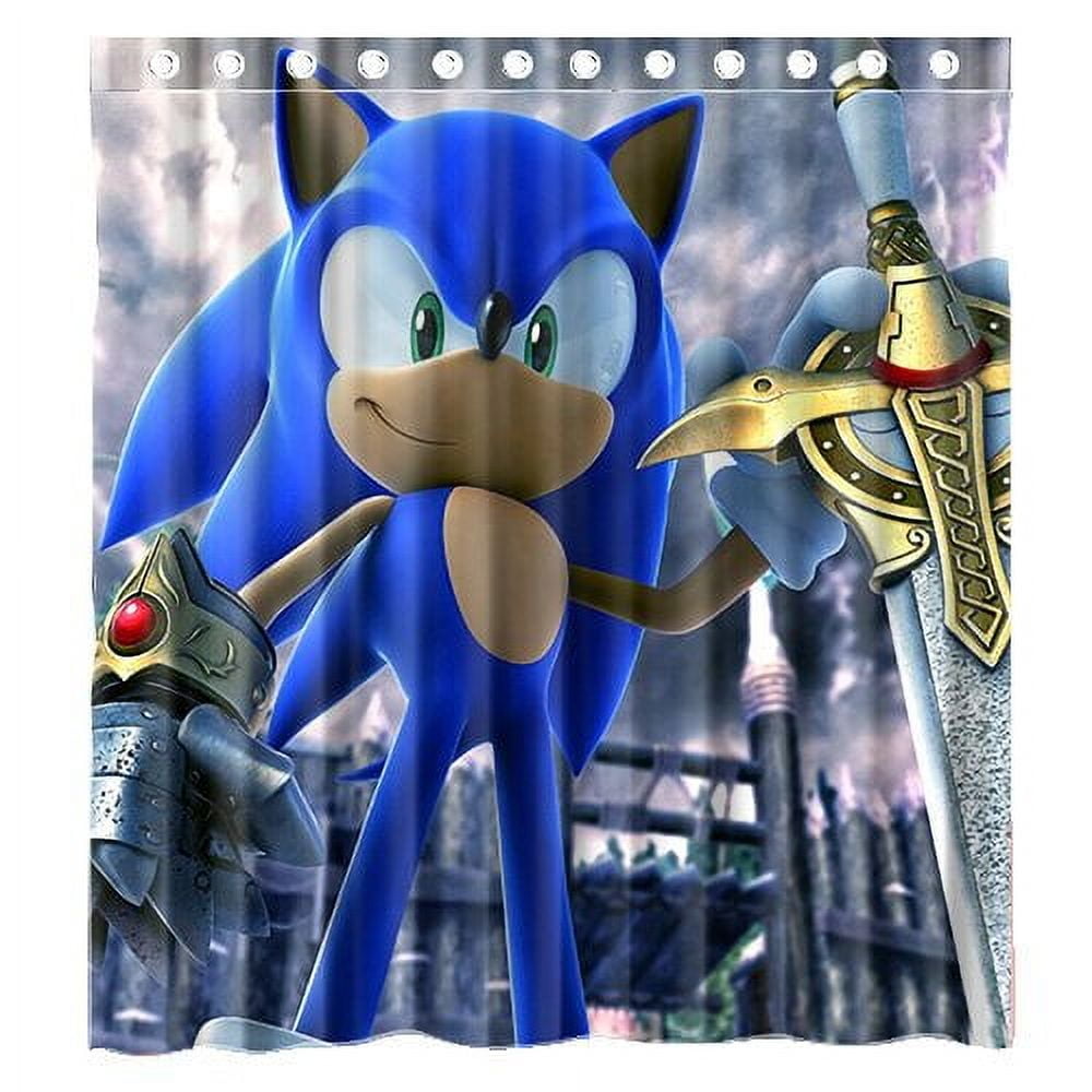 DEYOU Sonic the Hedgehog Shower Curtain Polyester Fabric Bathroom Shower Curtain Size 66x72 ...