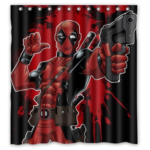 DEYOU Super Hero Deadpool Shower Curtain Polyester Fabric Bathroom ...