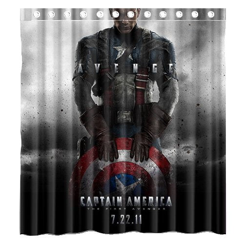 DEYOU Superhero American Captain Shower Curtain Polyester Fabric ...