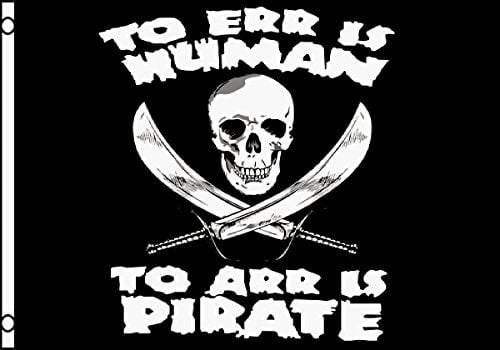 DEYOU To Err is Human, To Arr is Pirate Flag 3x5 Feet Banner Flag ...