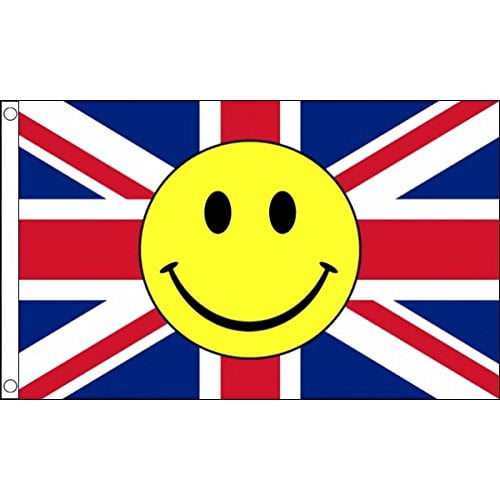 DEYOU Union Jack United Kingdom Great Britain Smiley Happy Face Flag ...