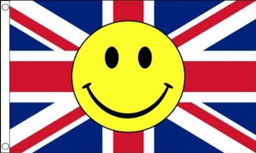 DEYOU United Kingdom Union Jack Smiley Face Flag 3x5 Feet Banner Flag ...