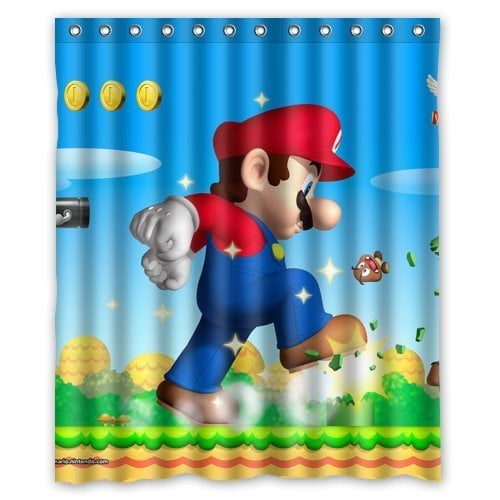 DEYOU super mario bros Shower Curtain Polyester Fabric Bathroom Shower ...