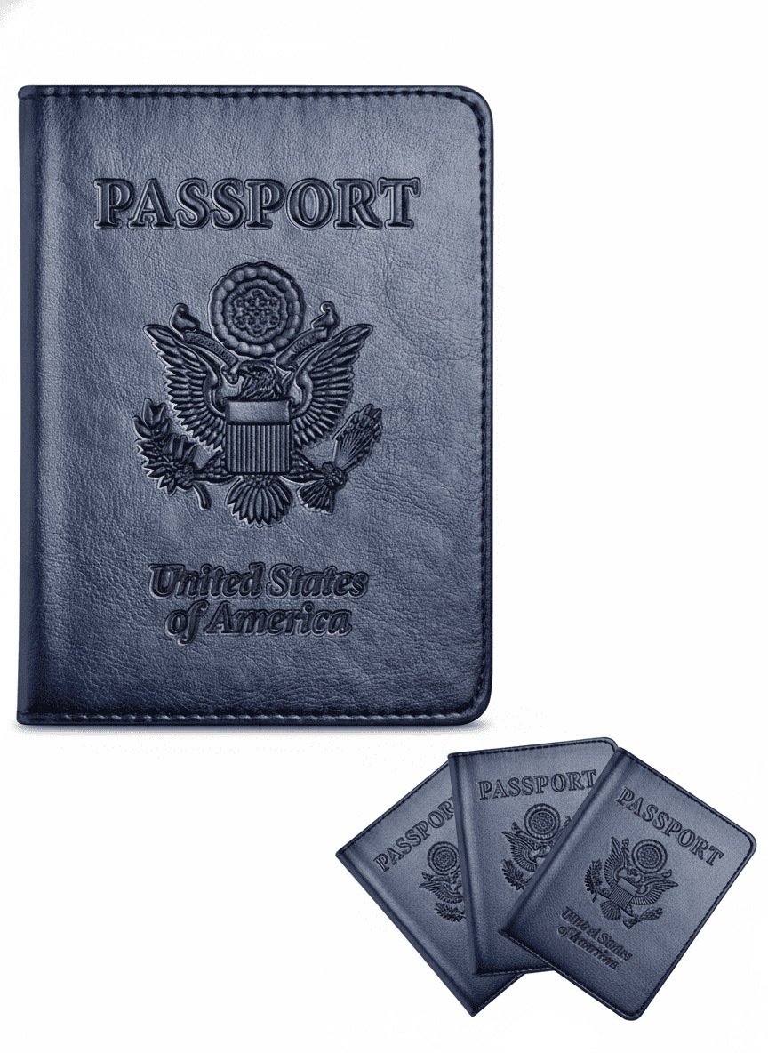 DEZEN Premium Leather Passport Holder and Vaccine Card Protector ...