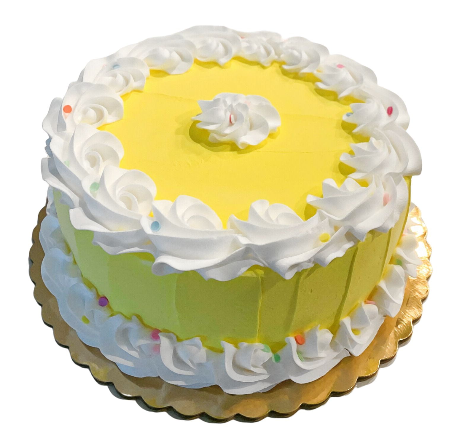DEZICAKES Fake Cake Birthday Cake Yellow Confetti Fake Cake- Display ...