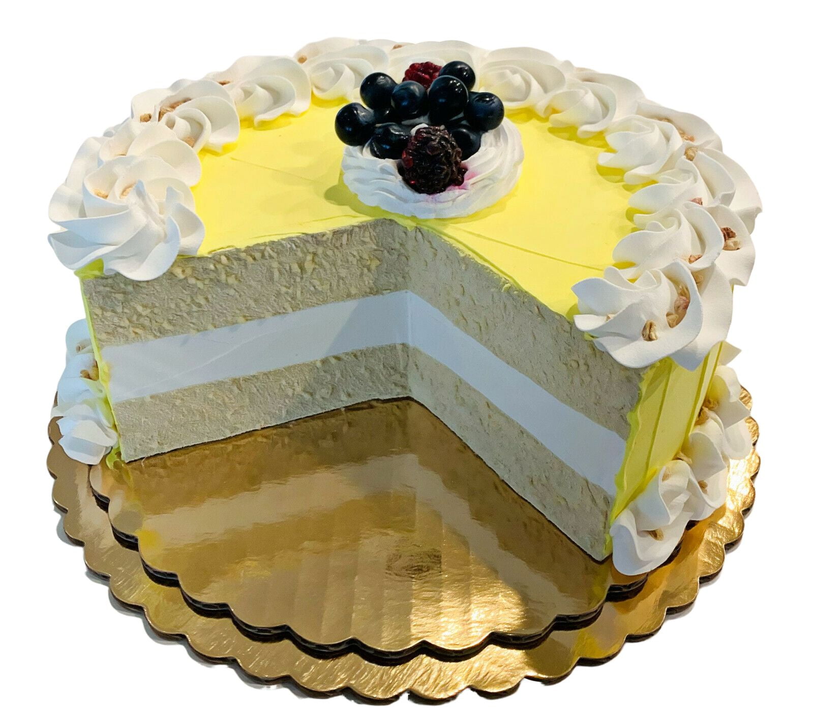 DEZICAKES Fake Cake Royal Lemon Elderberry Cake Prop Decoration ...