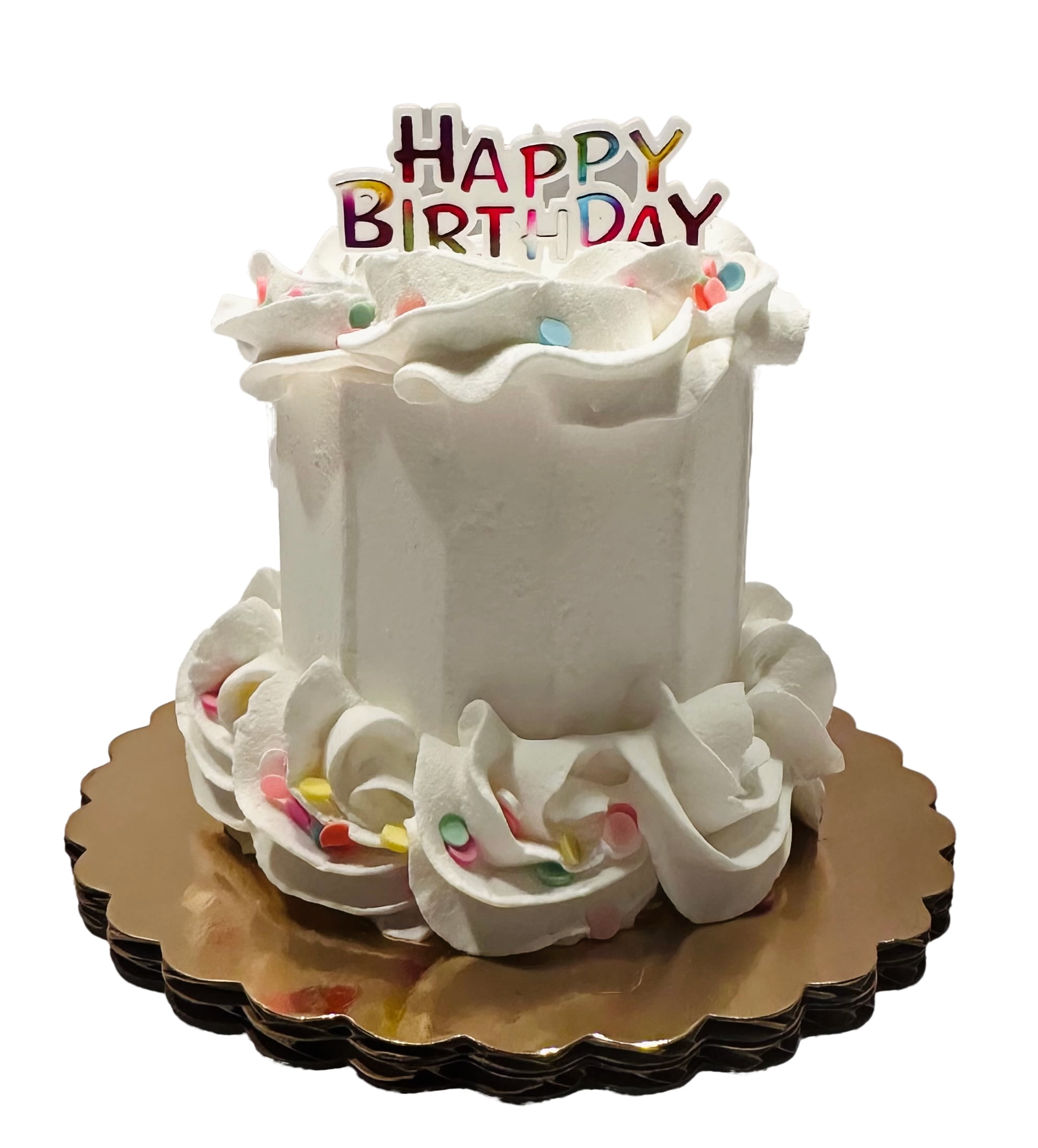 DEZICAKES Fake Cake White Birthday Cake Mini Cake Decoration Prop ...