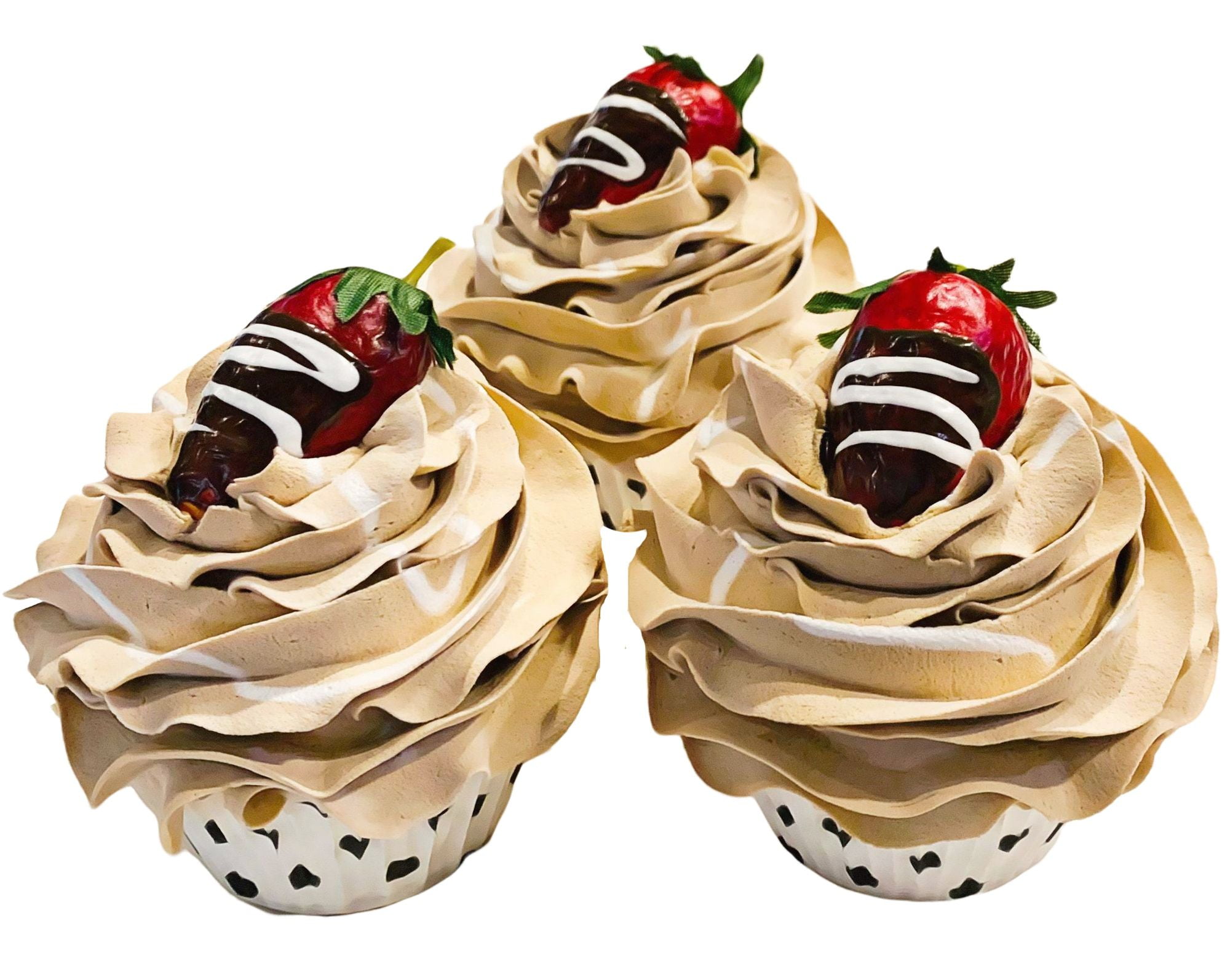 DEZICAKES Fake Chocolate Dipped Strawberries Cupcakes Faux Fake Cake ...