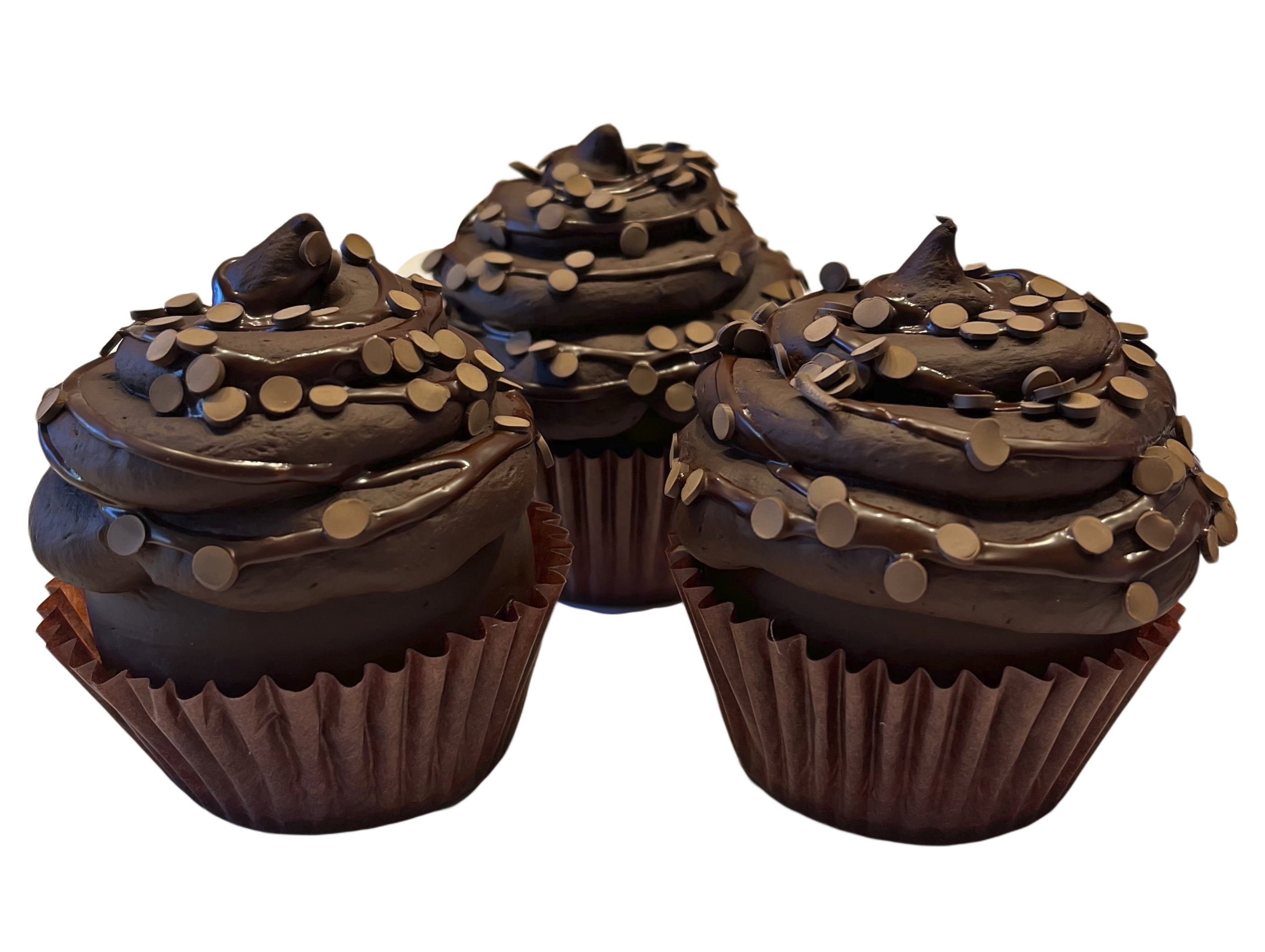 DEZICAKES Fake Cupcakes Chocolate Triple Threat Cupcakes Set of 3 Prop ...