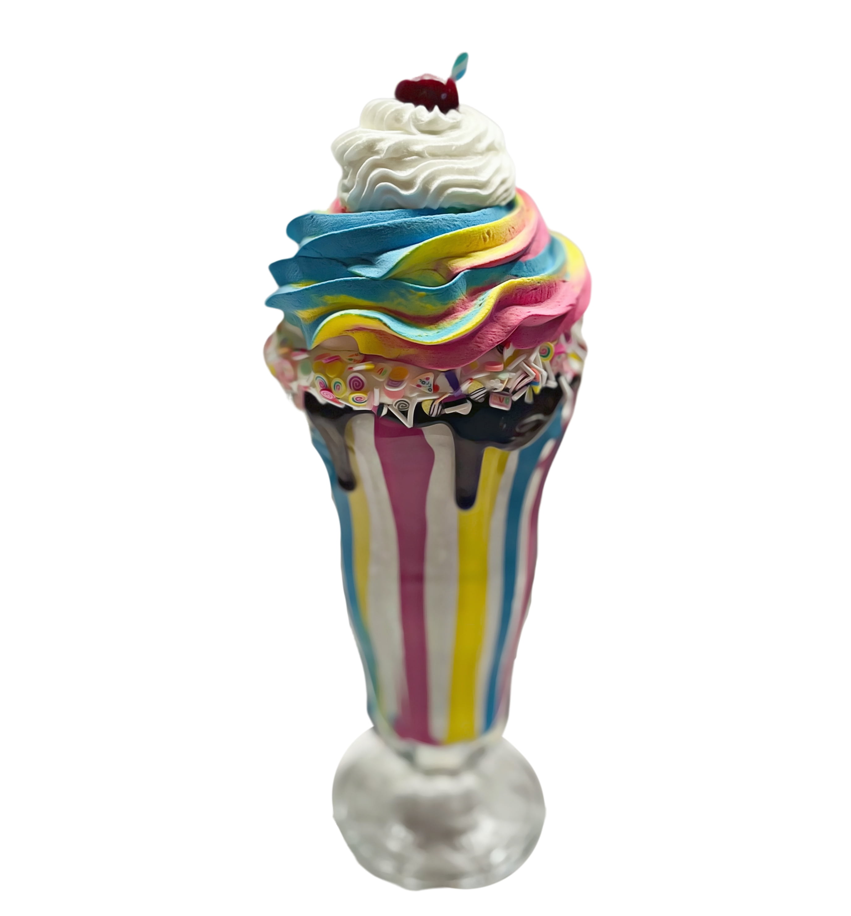 DEZICAKES Fake Milkshake Birthday Cake Milkshake -Pink Yellow Blue ...