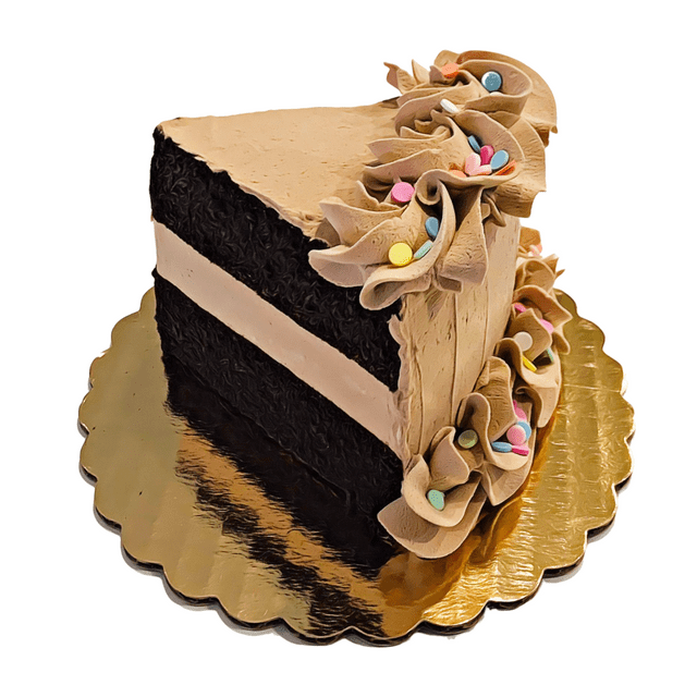 DEZICAKES Fake Piece of Cake Sliced Prop Decoration Chocolate Confetti ...