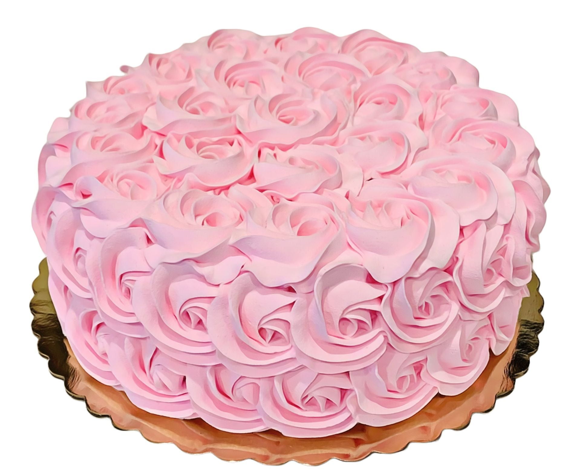 DEZICAKES Large Pink Rosette Fake Cake Display 9" Faux Cake- Decoration ...
