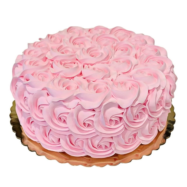 DEZICAKES Large Pink Rosette Fake Cake Display 9" Faux Cake- Decoration ...
