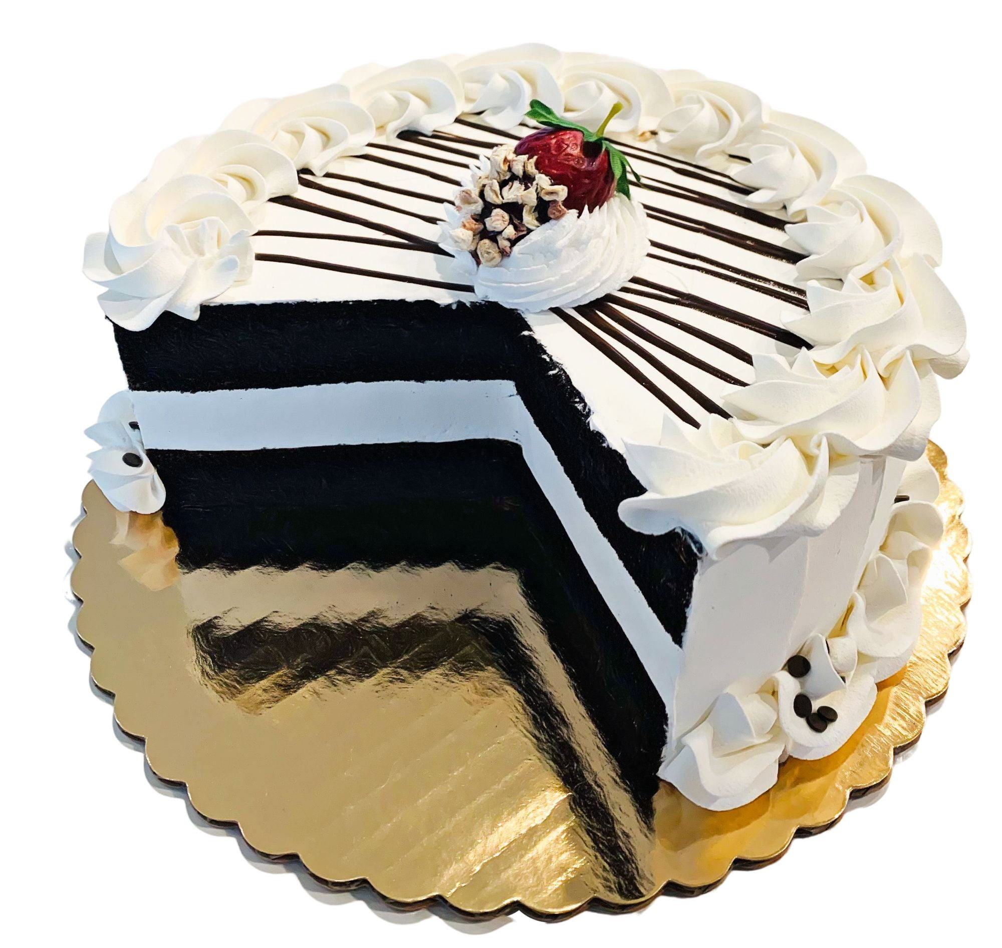 DEZICAKES Large Sliced Fake Cake Display 9" Vanilla/ Chocolate ...