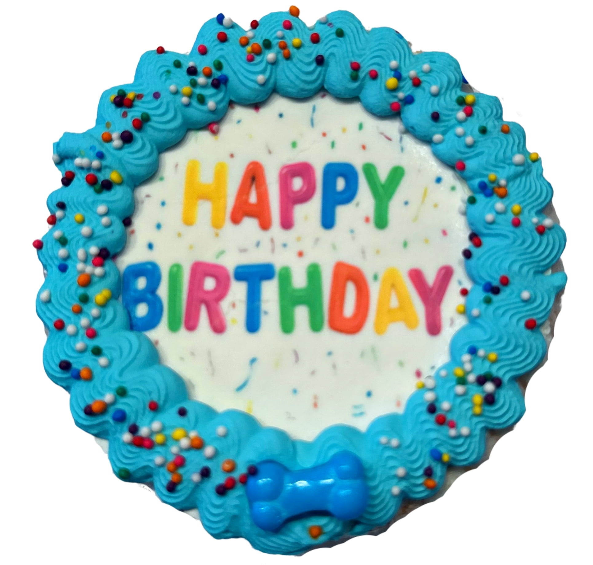 DEZICAKES Lot of 6 Crispy Vanilla Blue Dog Birthday Cakes- Edible Puppy ...