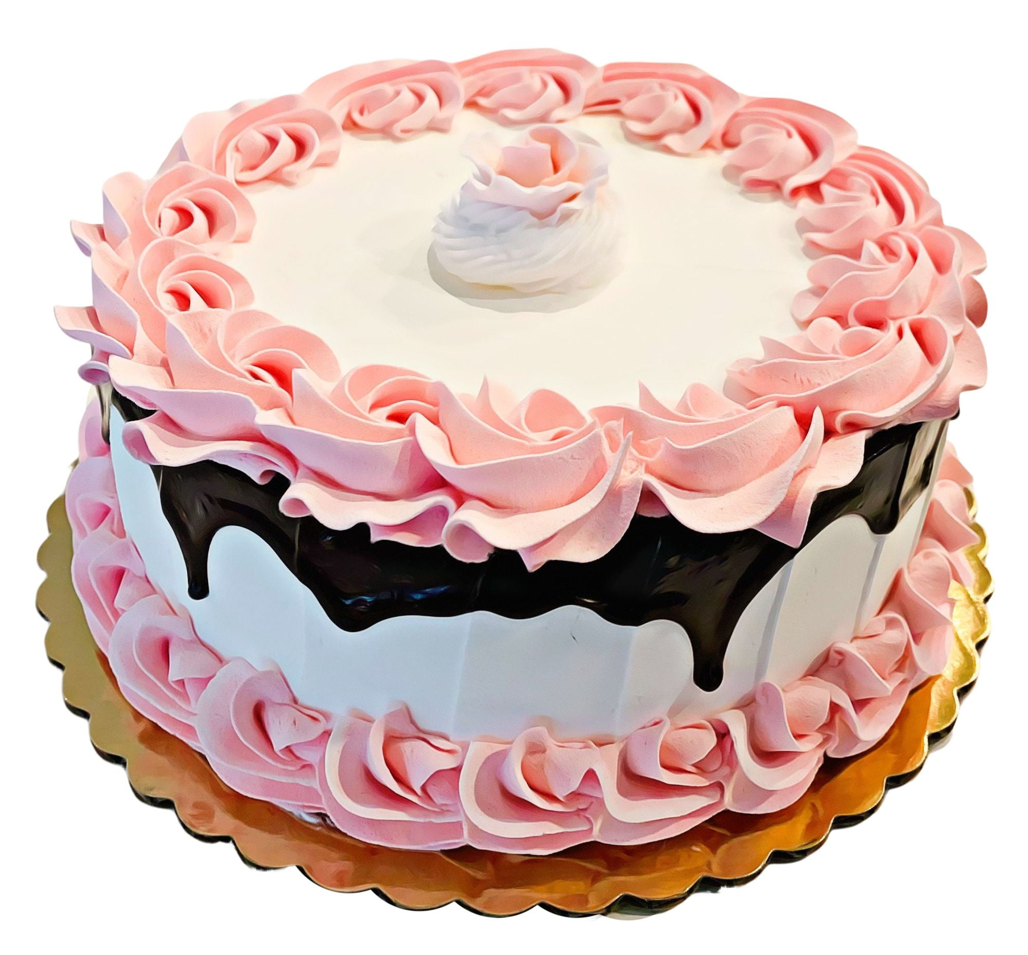 DEZICAKES Peach Chocolate Drizzle Fake Cake Prop Decoration Dezicakes ...