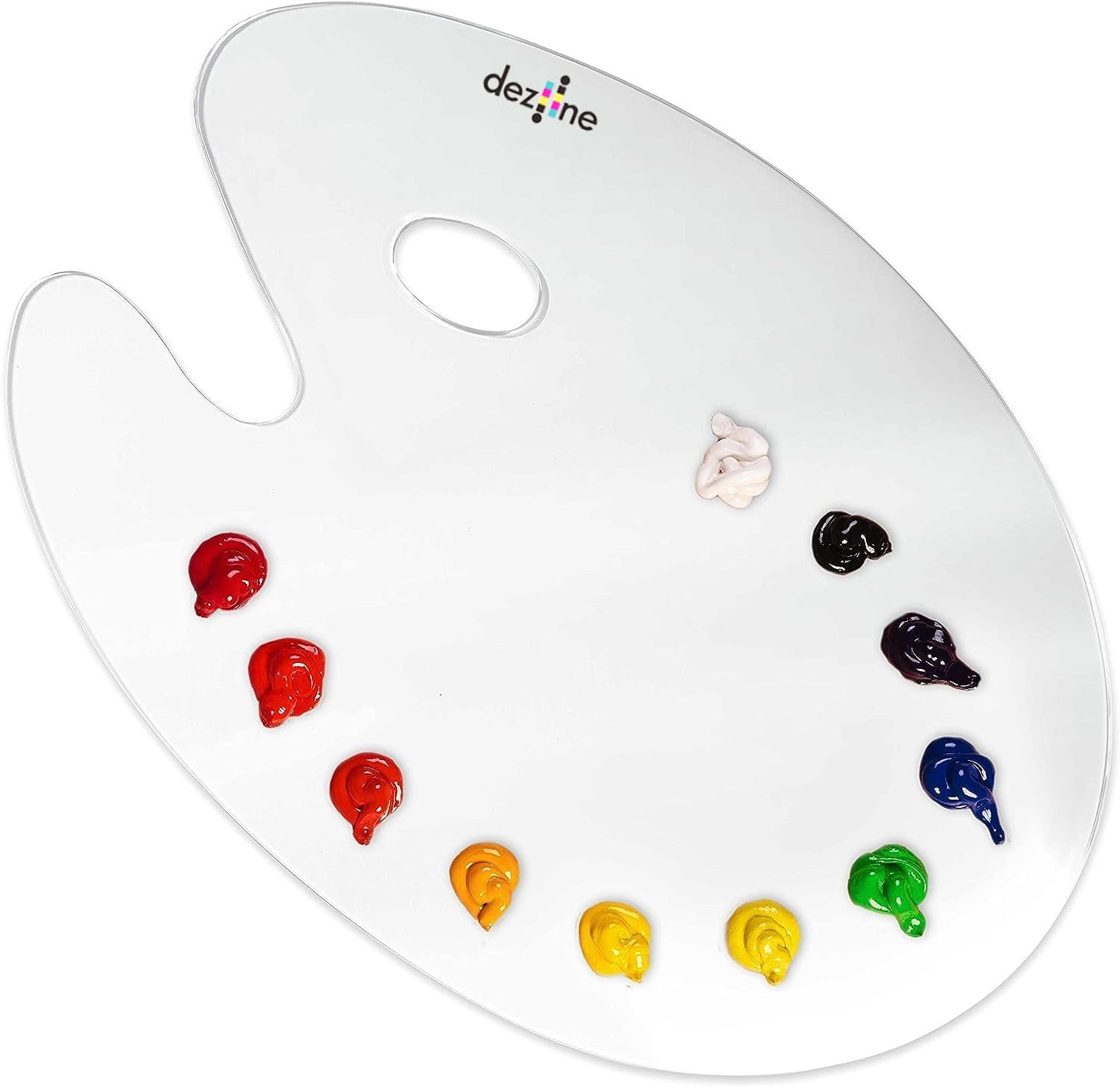 DEZIINE1PCS Clear OvalShaped Acrylic Painting Palette Thick Transparent ...