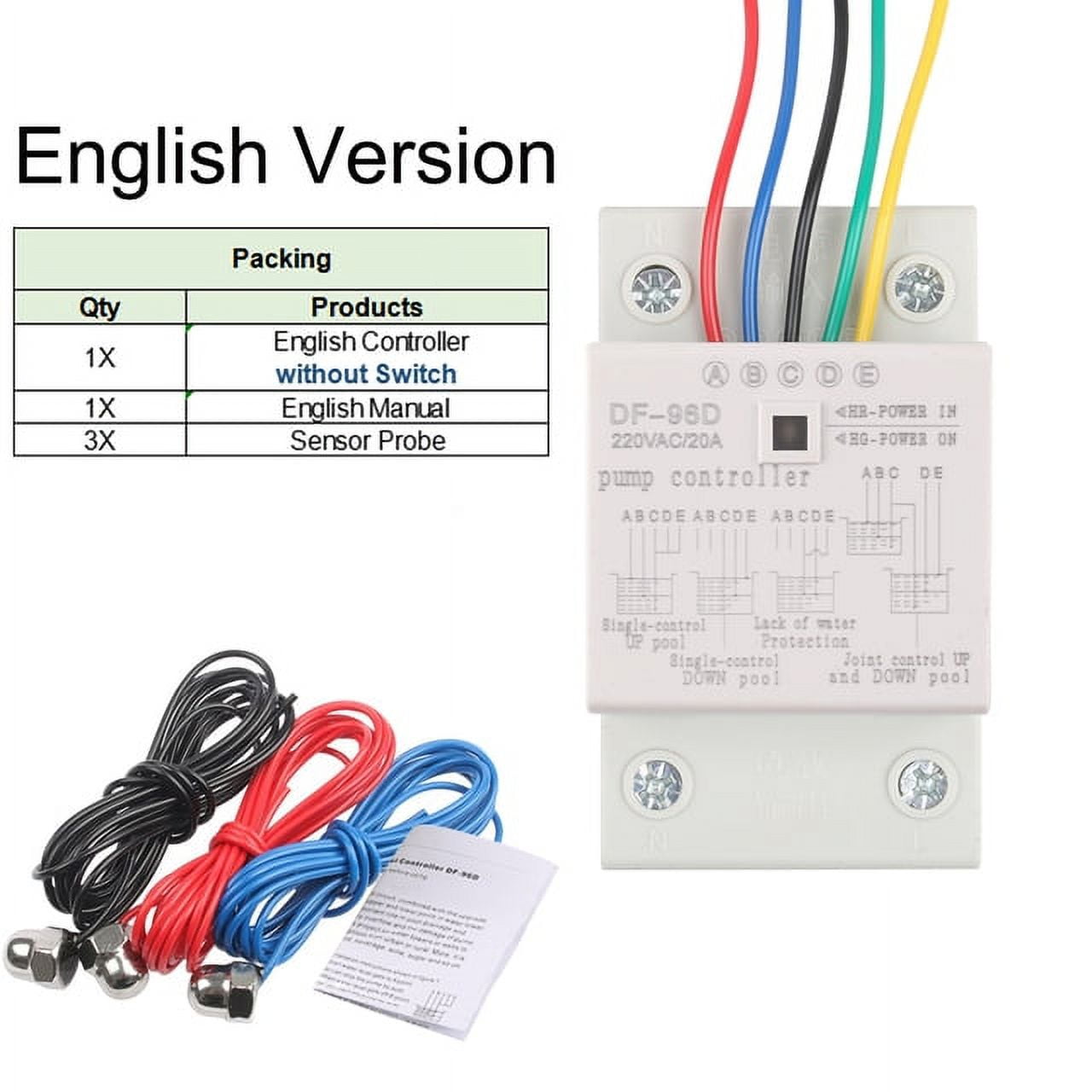 DF-96ED Automatic Water Level Controller Switch 20A 220V Water tank ...