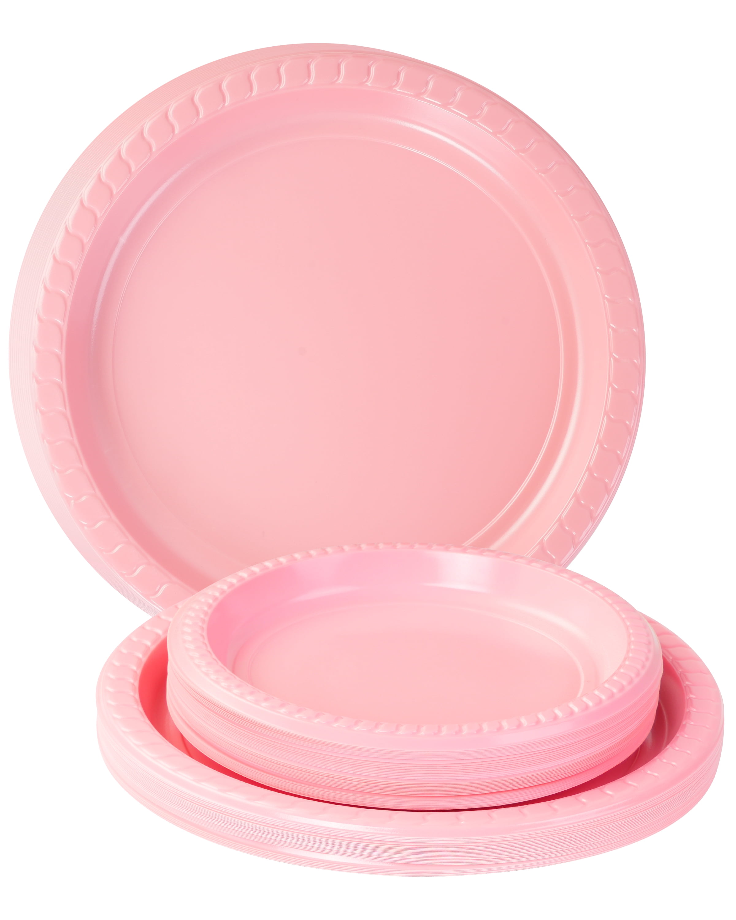 DUALFERV 100PCS Heavy Duty Pink Disposable Plates 40PCS 7inch 35PCS ...