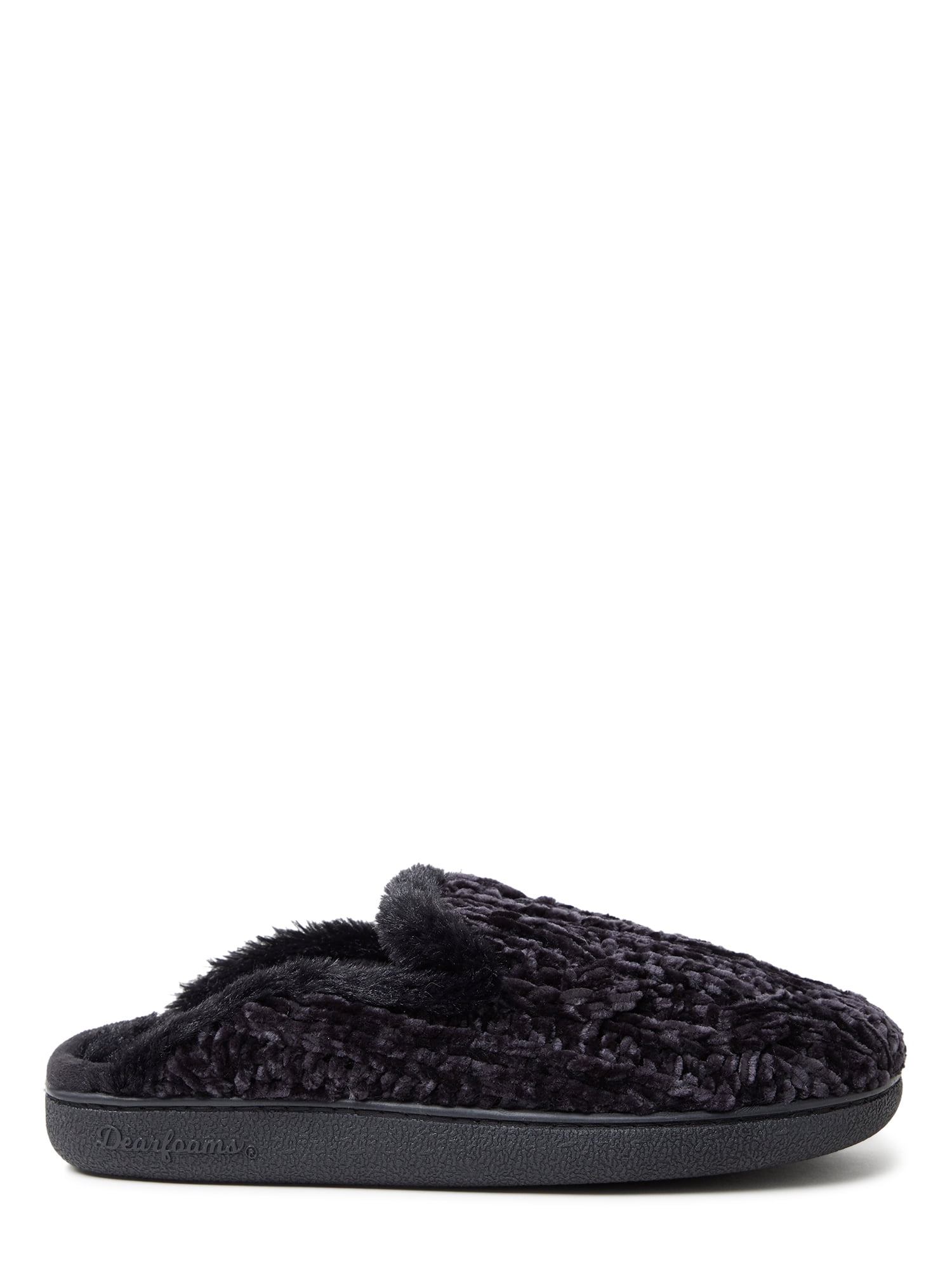 Dearfoams Chenille Tab Slippers - Cozy women's House Shoes - Walmart.com