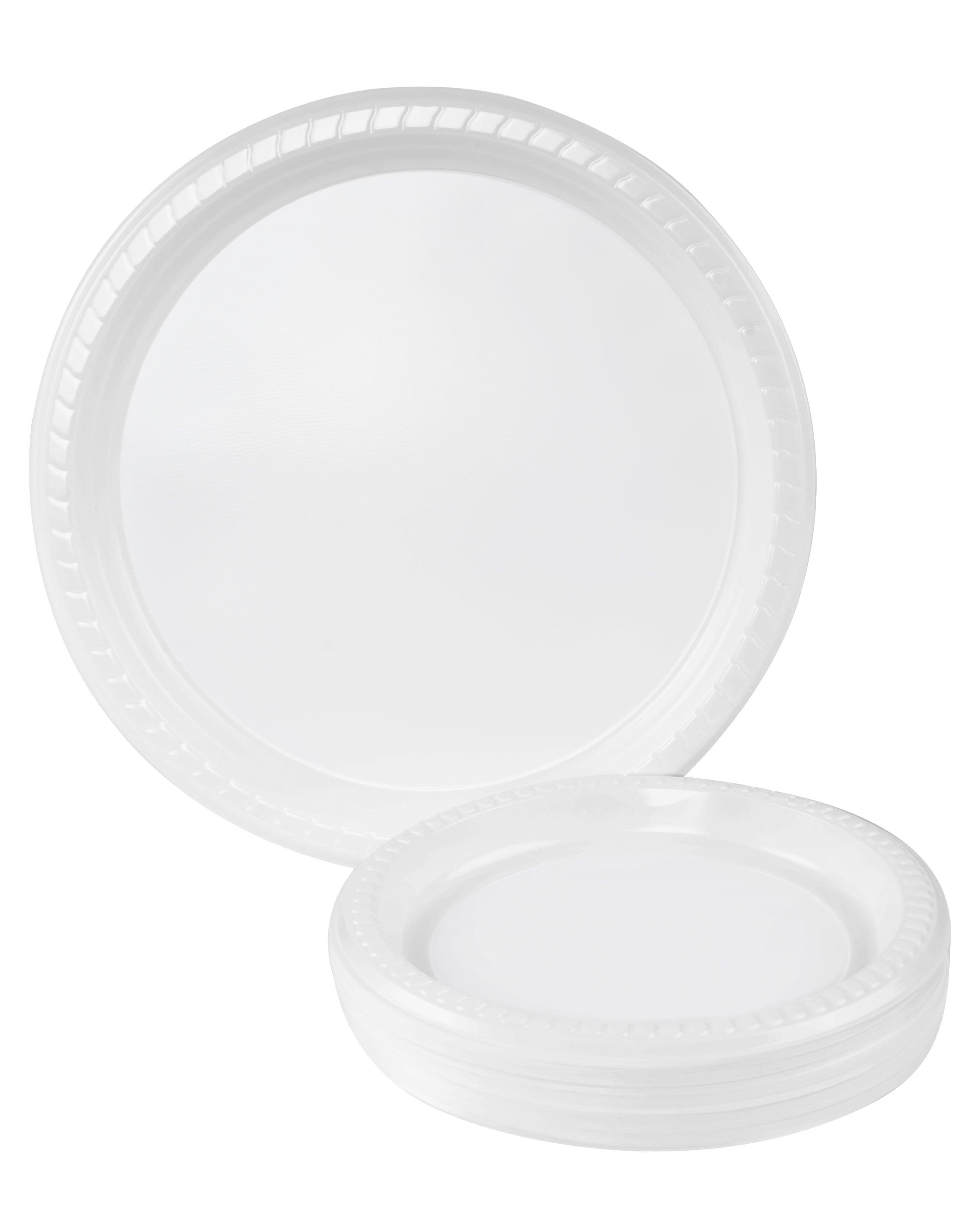DF DUALFERV 100PCS Heavy Duty White Disposable Plates for Parties ...