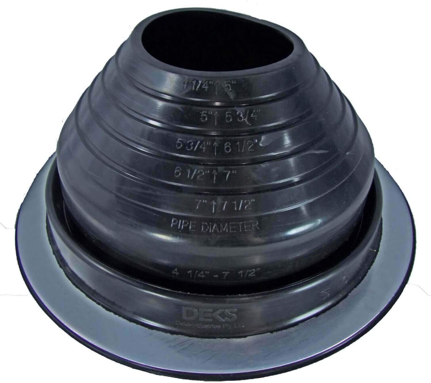 DF105B 4-1/4-inch to 7-1/2-inch Round EPDM Black Roof Boot (1-Pack ...