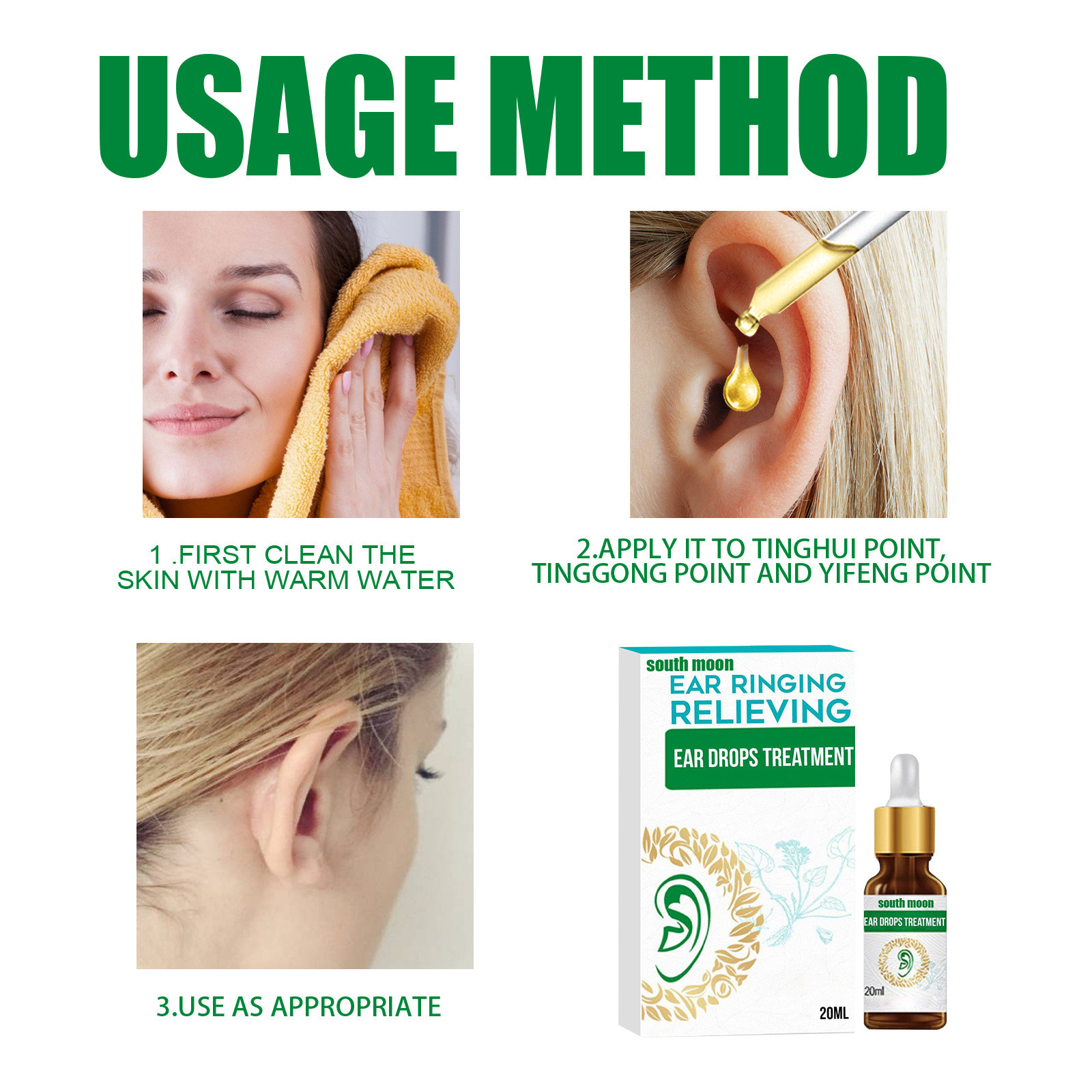 DFC Ear Ringing Relieving Ear Drops Treatment Tinnitus Ear Drops 20ml ...