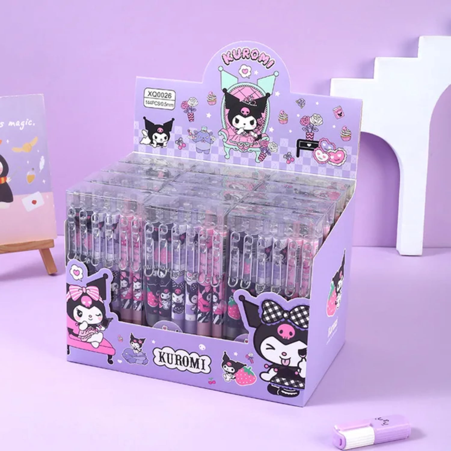DFDIEJZ Adorable Set of 12 Kawaii Black Gel Pens Featuring Cute Kuromi ...