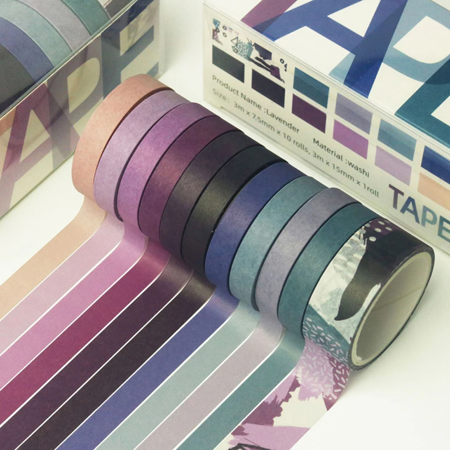 DFDIEJZ Colorful and Bright Rainbow Washi Tape Set - 11 Vibrant ...