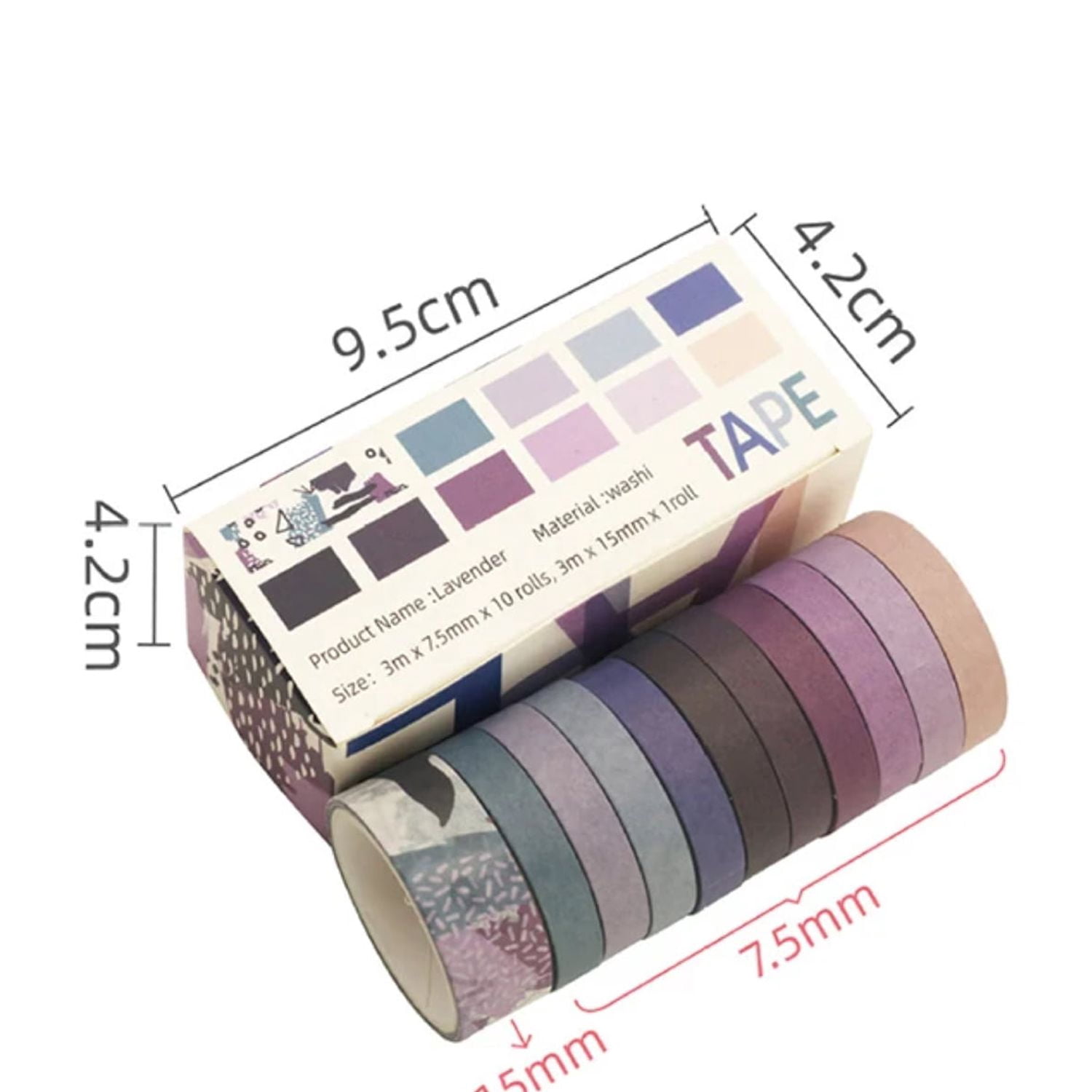 DFDIEJZ Colorful and Bright Rainbow Washi Tape Set - 11 Vibrant ...
