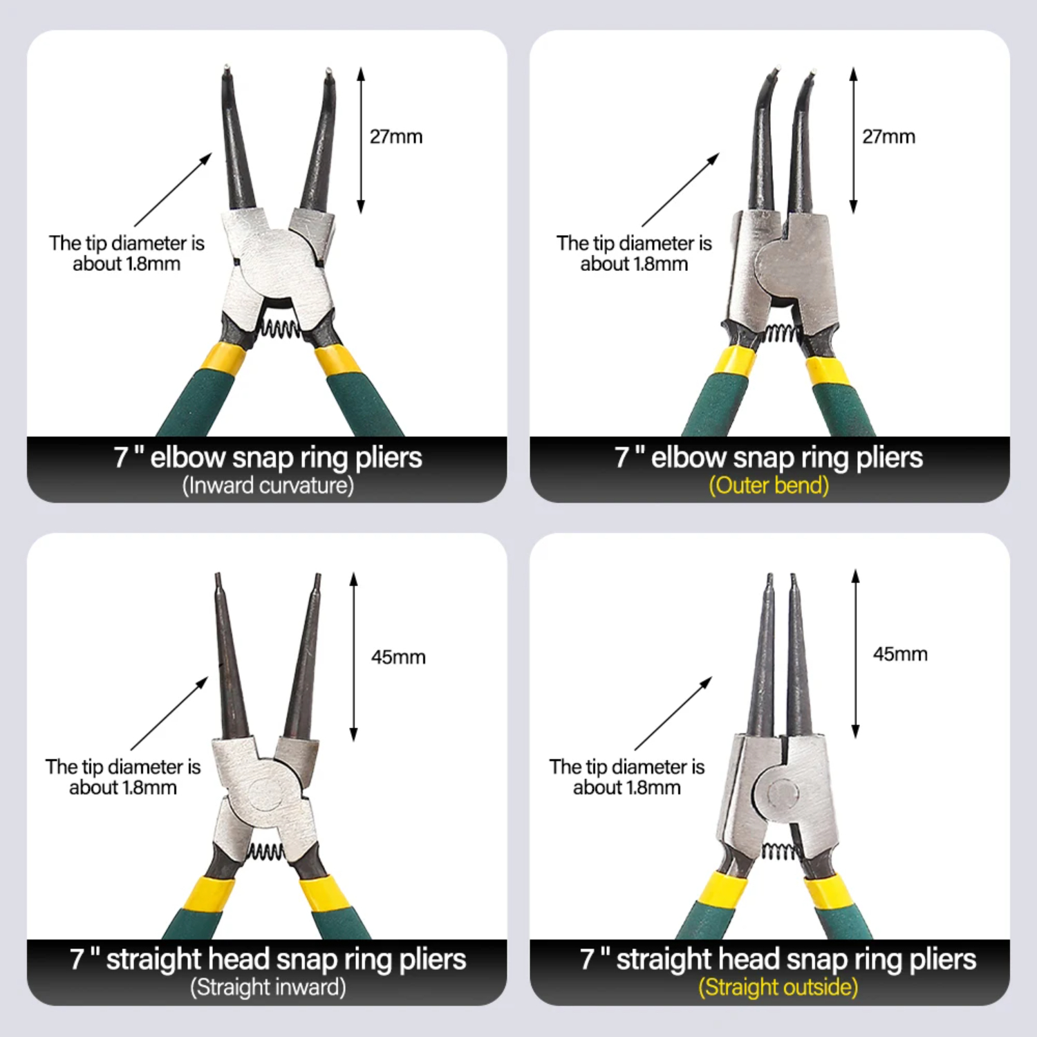 DFDIEJZ Convenient and versatile 7” portable carbon steel snap ring ...
