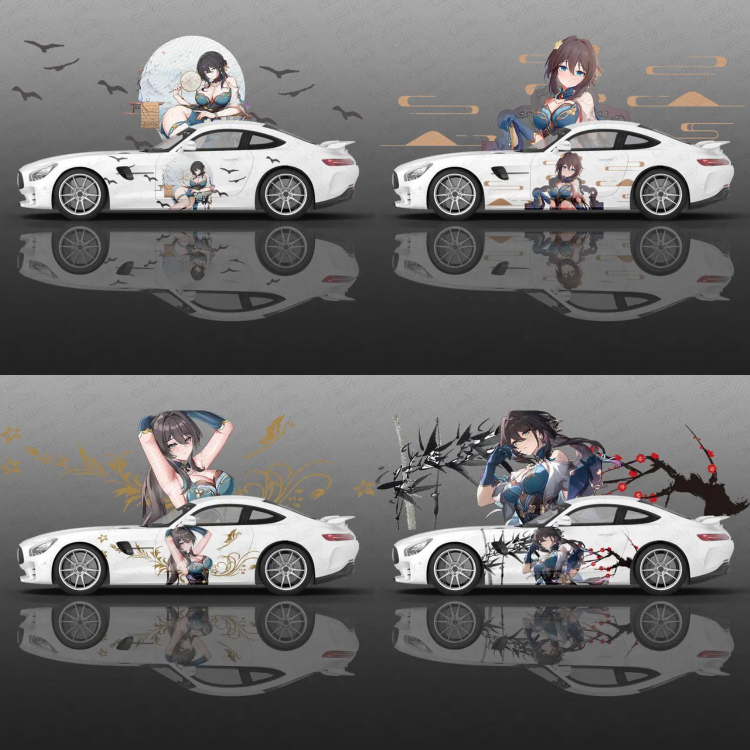 DFDIEJZ Ruan Mei Anime Girl Car Body Sticker Anime Itasha Vinyl Car ...