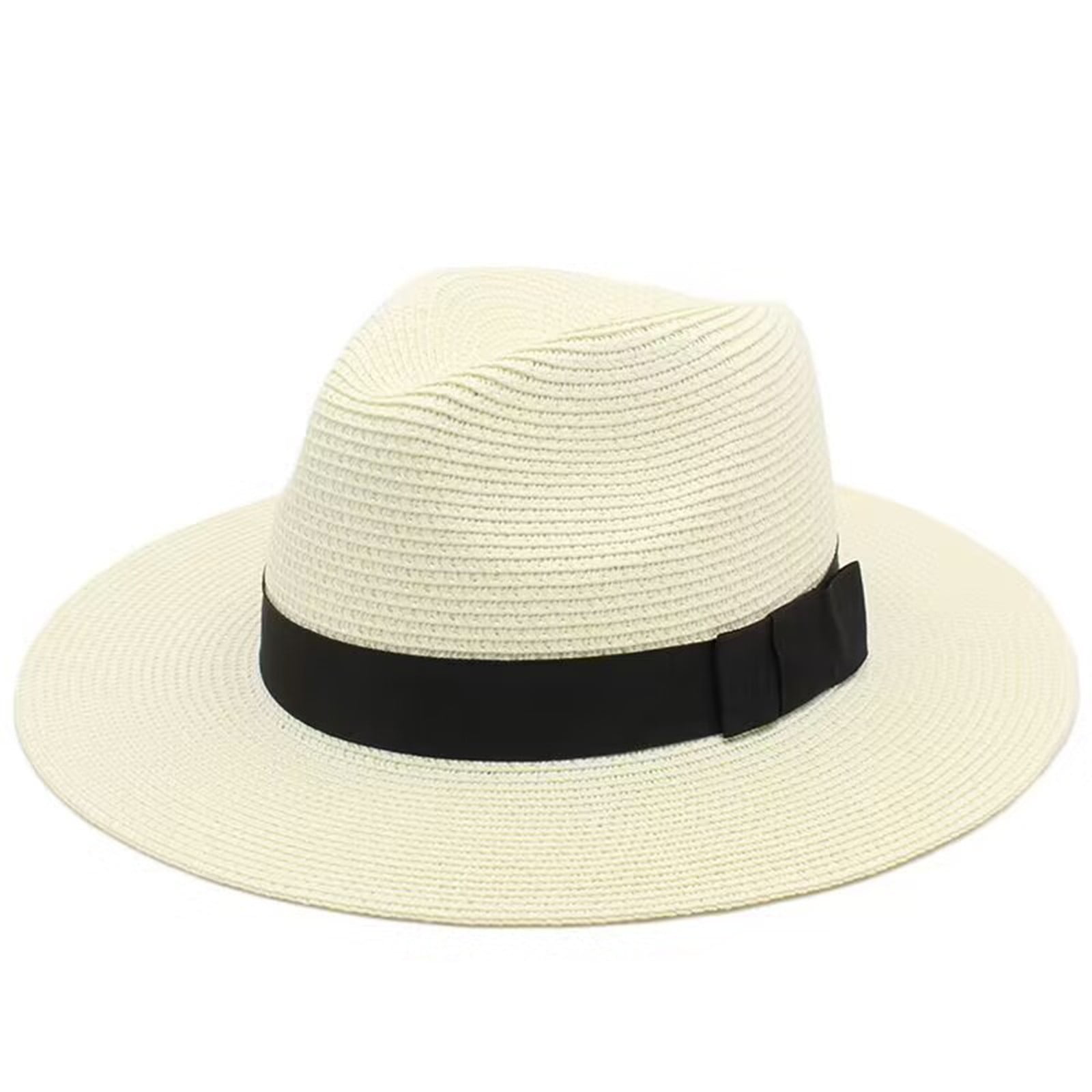 DFEK Elegant Sun Straw Hat with Wide Brim for Women Beach Travel and ...