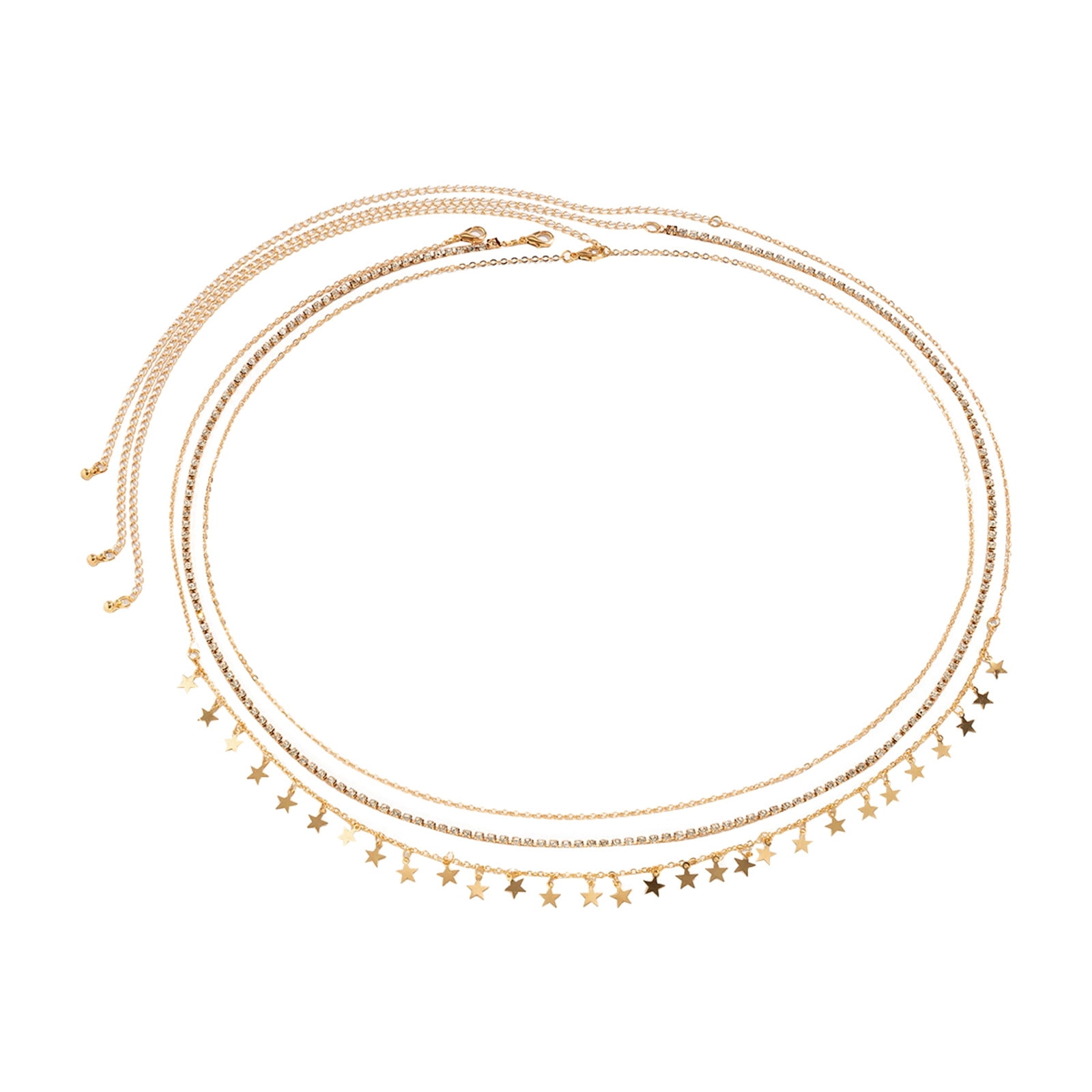 DFEK Fashion Jewelry Waistband For Women Elegant Beaded Fringe Metallic ...