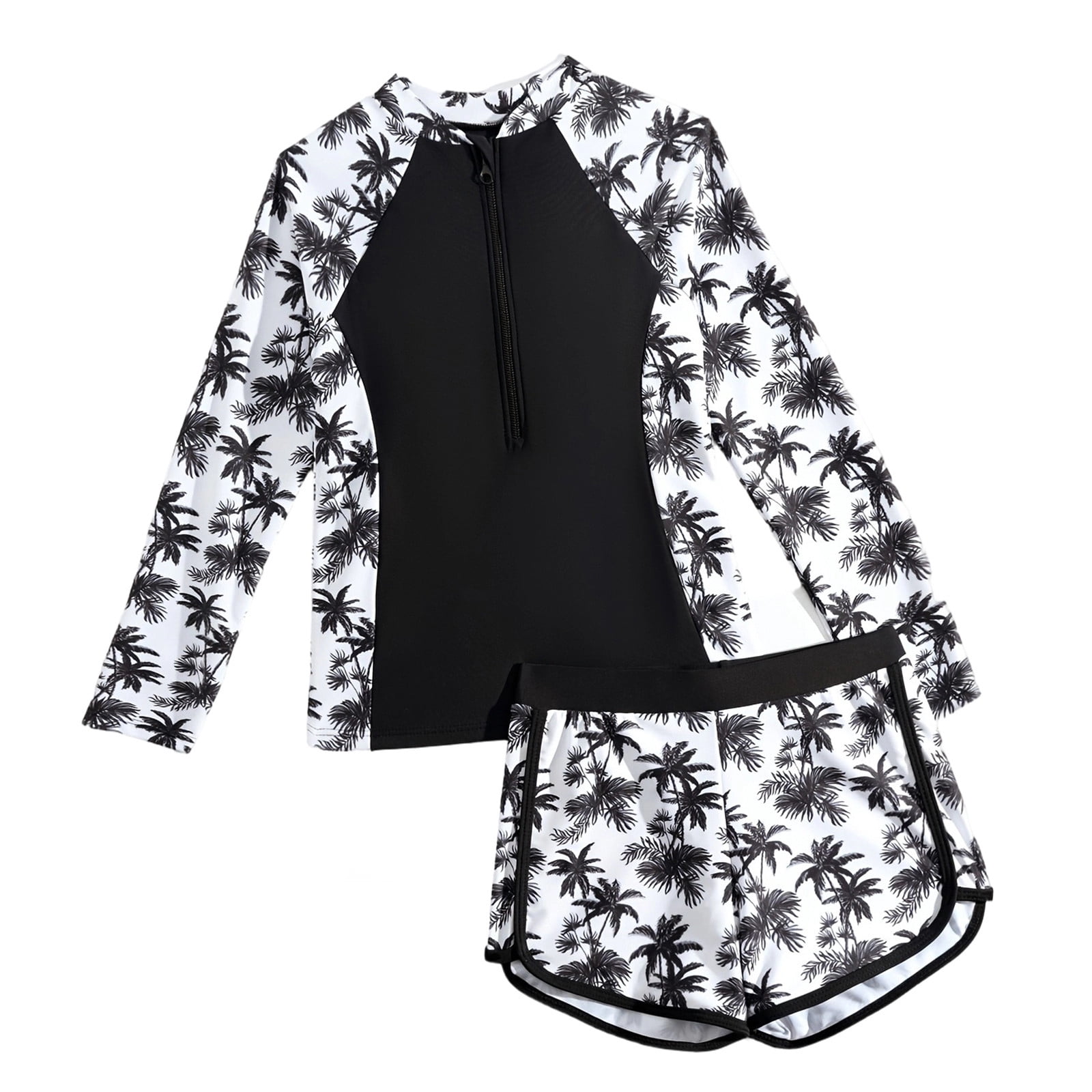 DFEK Girls Swimsuit Teen Bathing Suits Long Sleeve Girls' Swimwear ...