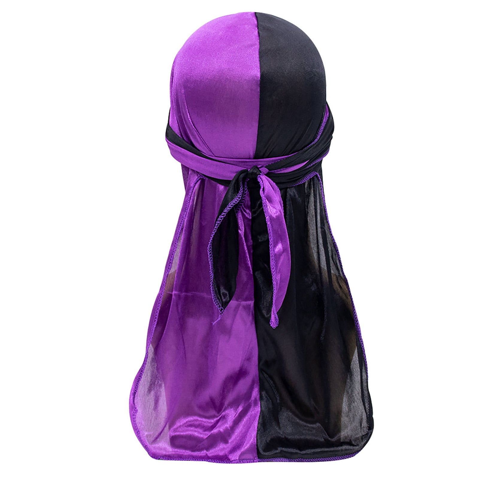DFEK Long Tail Hat Style Satin Headscarf Cap Elastic Hair Bandana for ...