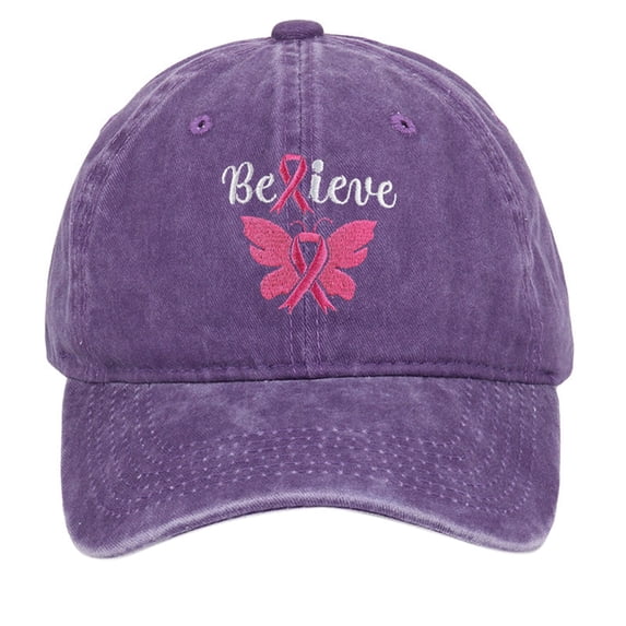DFEK Unisex Baseball Cap with Embroidered Cancer Awareness Ribbon for ...
