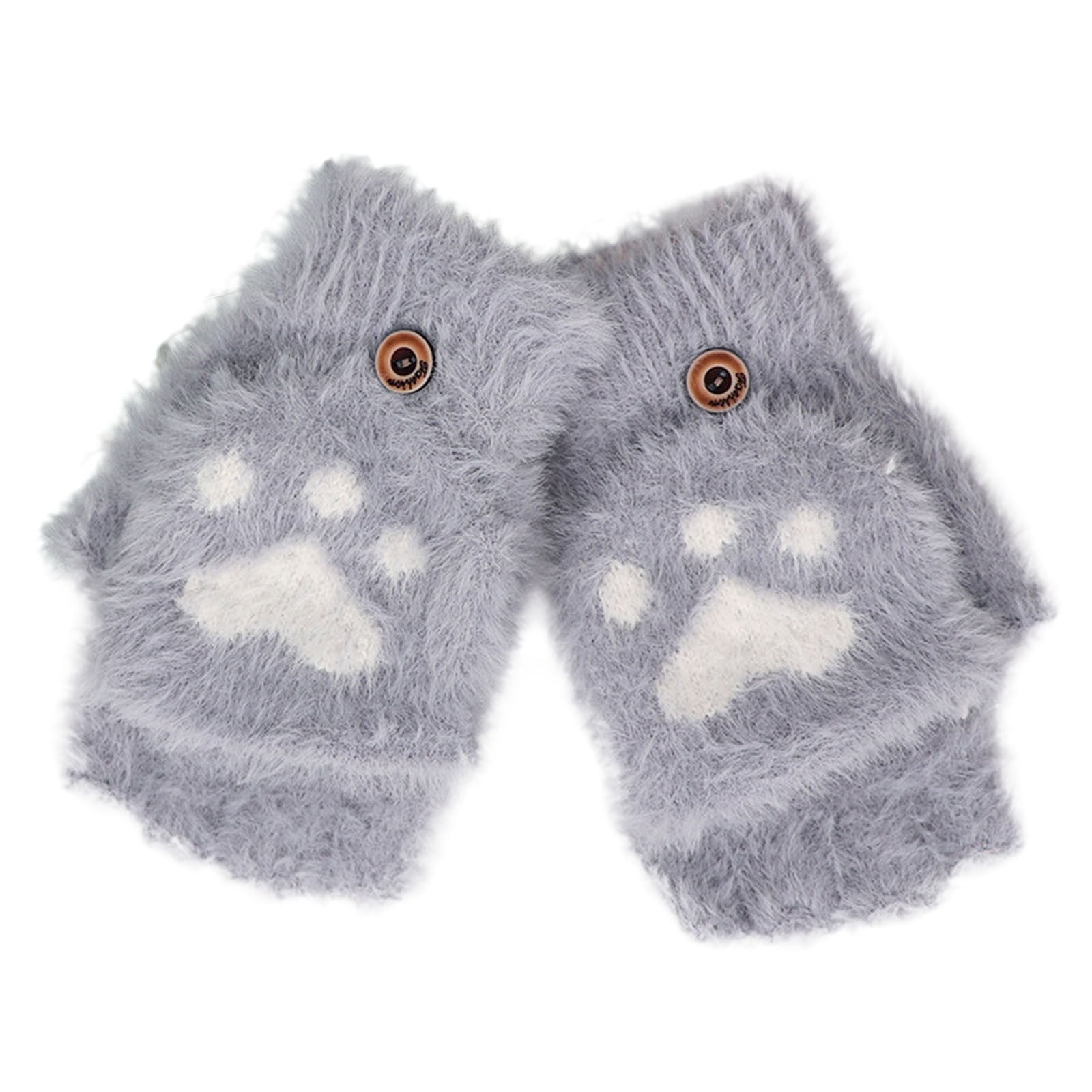 DFEK Winter Student Children's Half Finger Flip Cartoon Thickened Warm ...