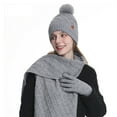 DFEK Winter Warm Knitted Scarf Hat Set Thermal Lined for Outdoor Riding ...