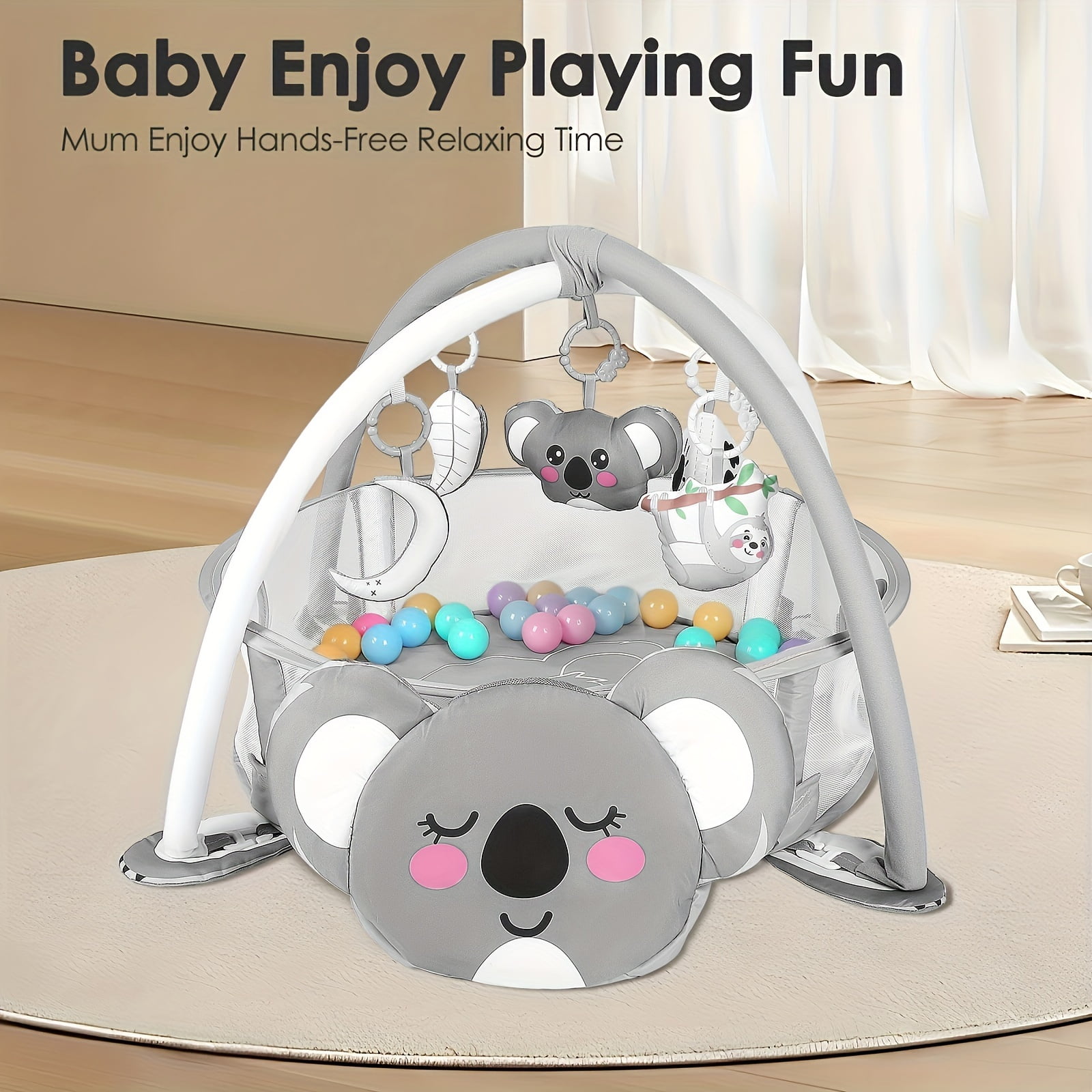 DFGBTYI1 4-in-1 Game Mat Fitness Gym, Tummy Time Mat For Floor ...