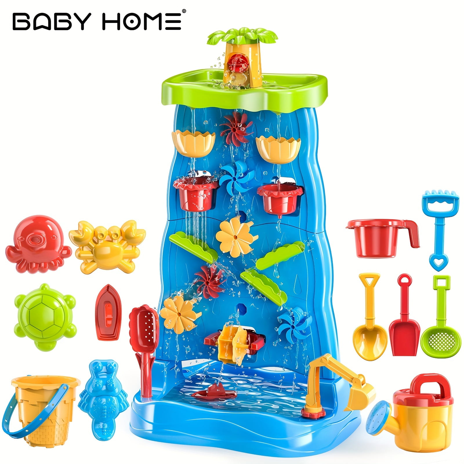 DFGBTYI1 Baby Home Water Table Waterfall Maze-Like Wall - Double-Sided ...