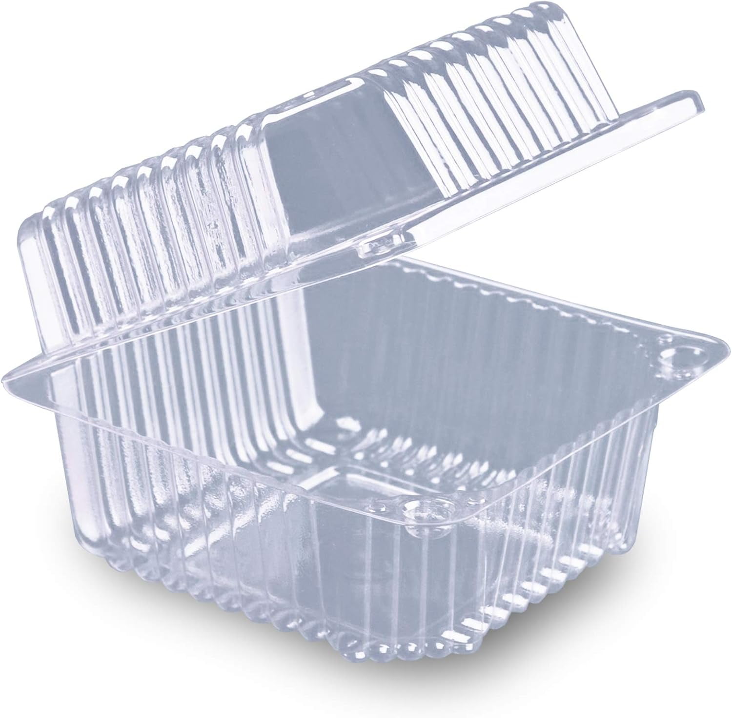 DFI LBH513 - 5" Square Deep Clear Hinged Plastic Container - 500 per case - Walmart.com