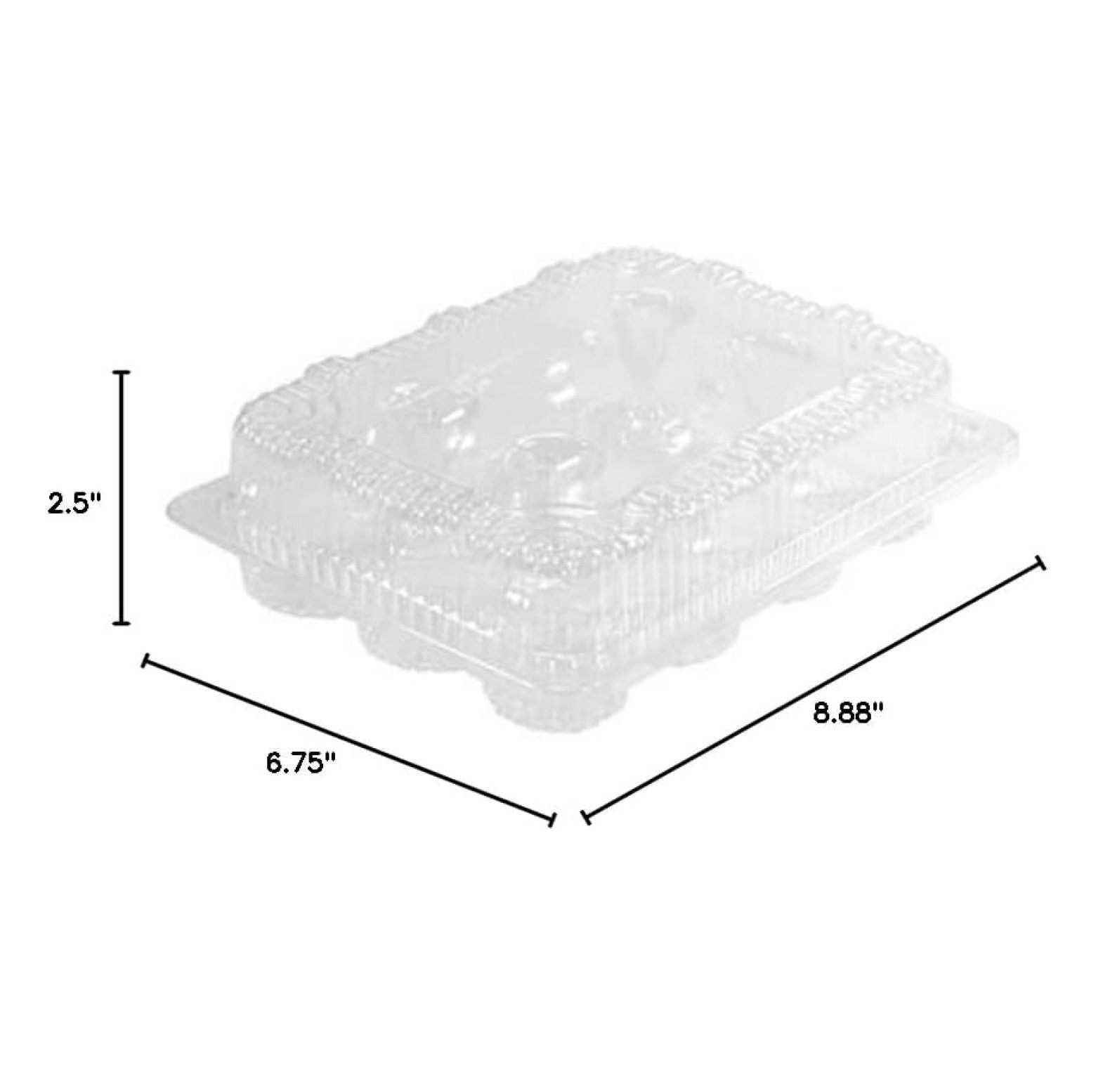 DFI LBH6162 Clear Hinged Plastic Container for 12 Mini Cupcakes - Pack ...