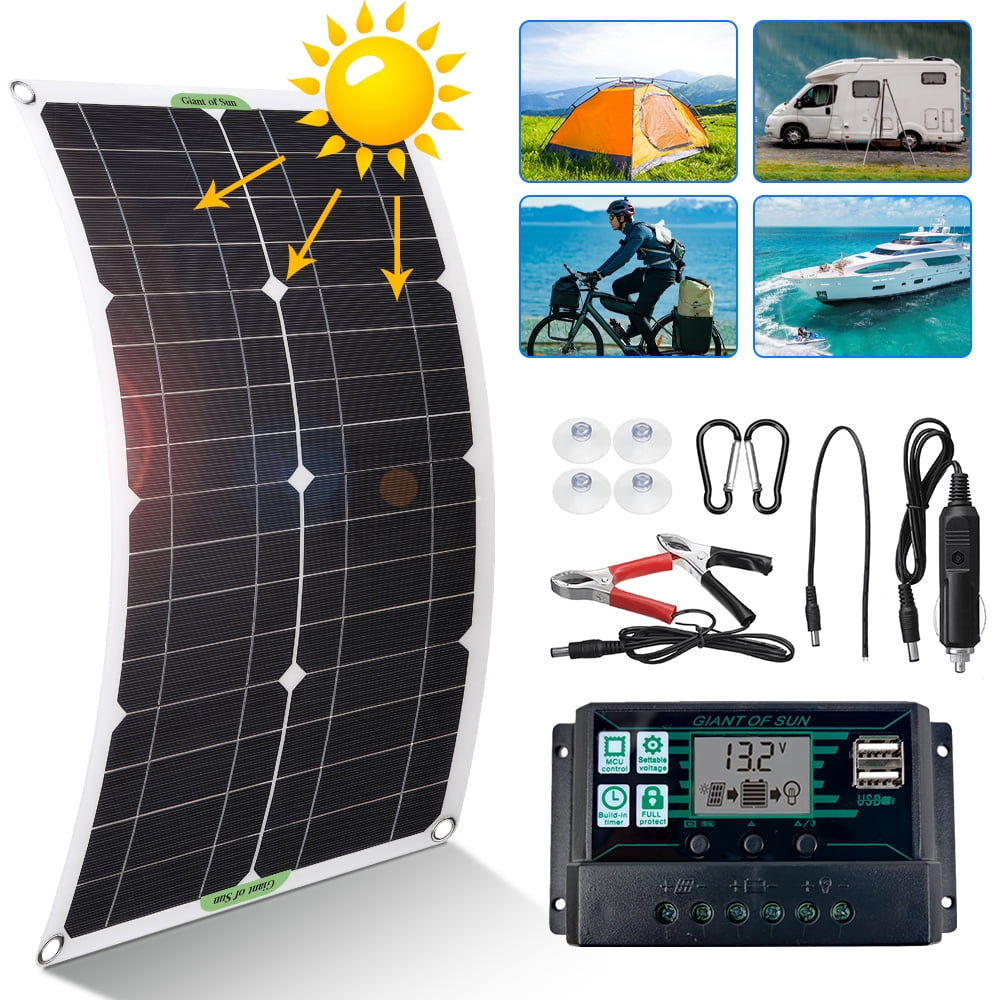 DFITO 100 Watts 12 Volt/24 Volt Solar Panel Kit with High Efficiency ...