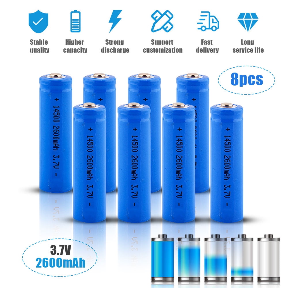 DFITO 14500 Battery 14500 Rechargeable Battery 3.7V 2600mah Ideal for ...