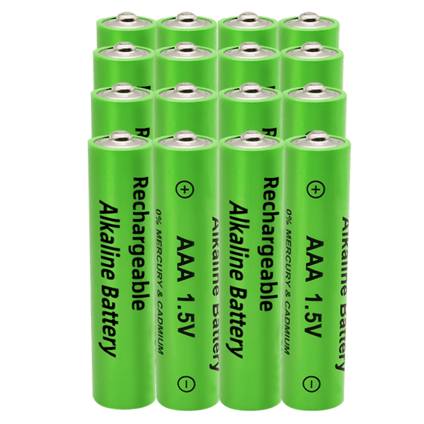 DFITO 16-Pack Rechargeable AAA Alkaline High-Capacity Batteries, 3000 mAh, Recharge up to 1200x ...