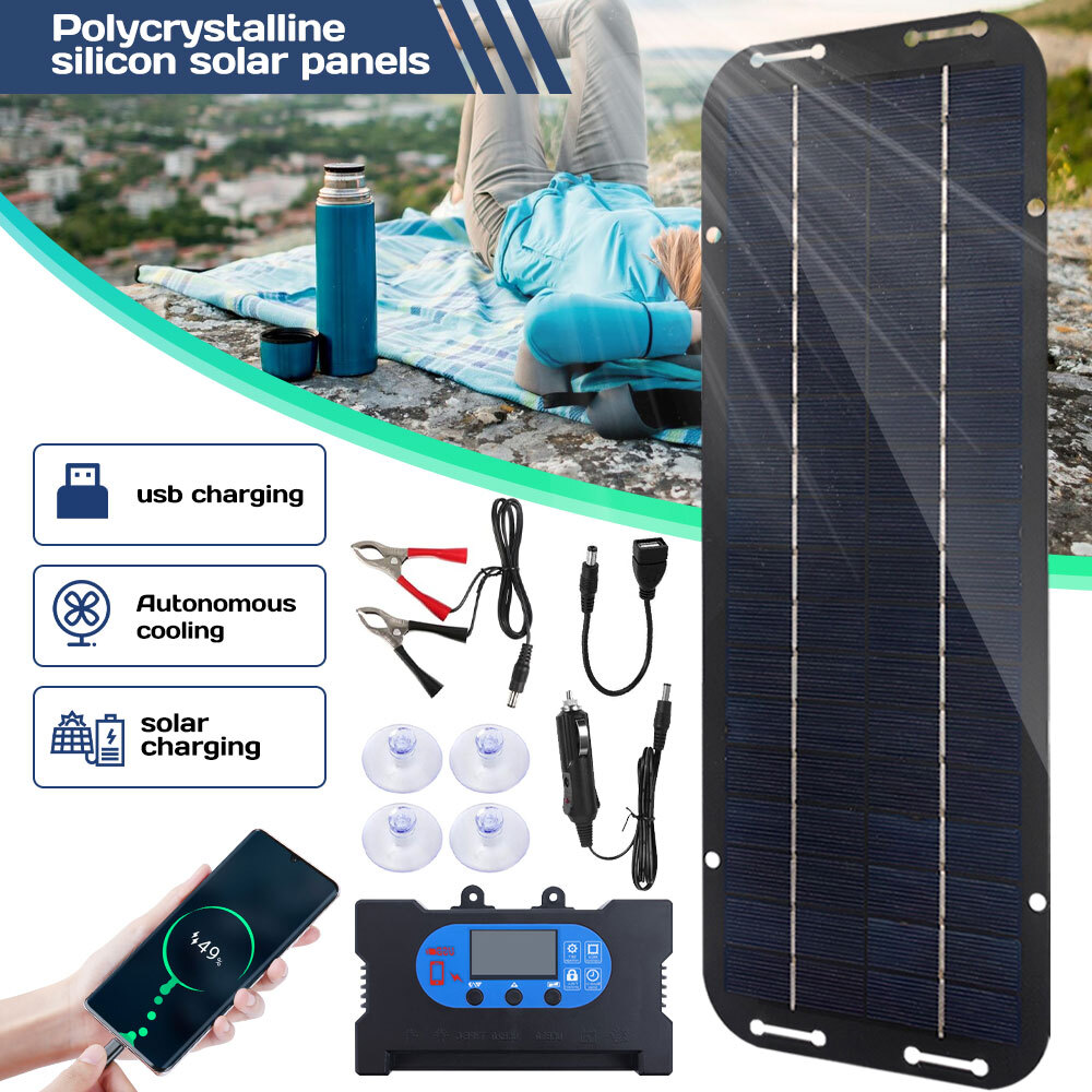 DFITO 30 Watt 12 Volt Solar Panel Starter Kit with Polycrystalline ...